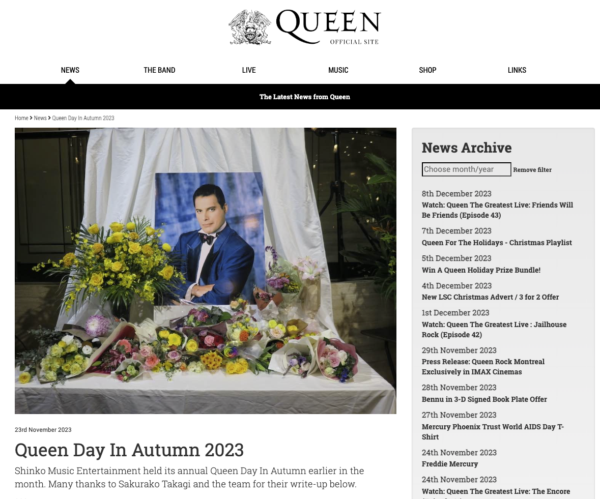 Autumn Queen Day x GUEEN Autumn Recital Report published on MUSIC LIFE CLUB and queenonline.com ...